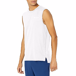 Champion Men's MVP Muscle Tee (Retired Colors), White Small Script, Medium