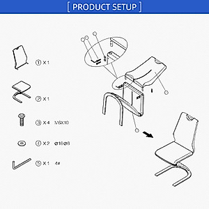 Dining Chairs Set of 2, Modern Simple Kitchen & Dining Room Chairs with Comfortable Ergonomics Back Faux Leather Chair and Carbon Metal Chair Legs