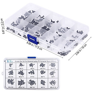 OULII Screw Assorted Kit Universal Laptop PC Computer Repair Accessory 300Pcs (Black)