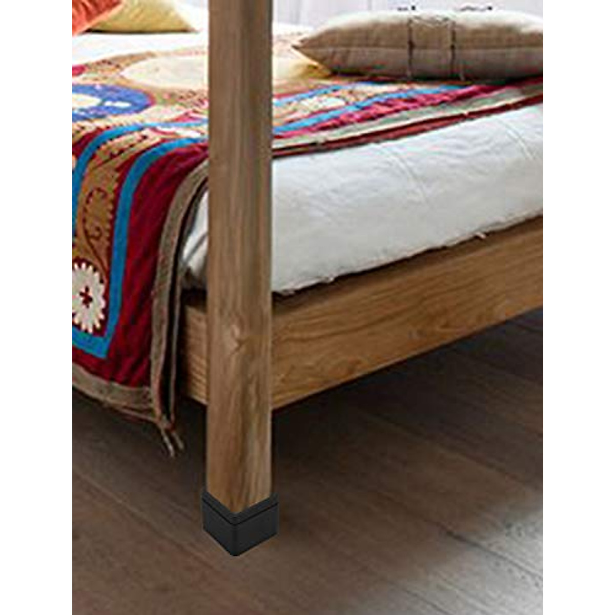 BTSD-home Bed Risers 3 or 6 Inch Heavy Duty Stackable Furniture Risers for Sofa Table Couch Chair Bed Raisers Blocks 4 Pack Black