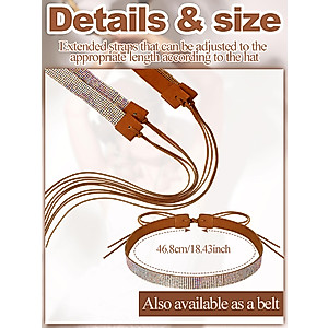 Riceshoot 4 Pcs Bling Rhinestone Hat Band Cowboy Hatband Adjustable Cowgirl Hat Belt Western Style Hat Jewelry for Women Men (Colorful)