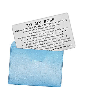 ABNTY Boss Day Gifts - Boss Appreciation Wallet Card Insert - Christmas Gifts for Boss