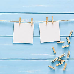 NUTJAM 100 Pack Mini Clothespins,3.5 X 0.7 MM Clothes Pins, Wooden Small Clothes Clips for Photos, Clothesline, Bag, Crafts, Art Wall, Pictures