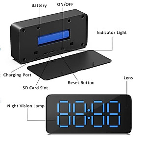 Jukllezan Hidden Camera Clock WiFi Spy Camera 4K Wireless Secret Nanny Cam with Night Vision Motion Detection Small Surveillance Security Cams Security Camera with Video Indoor