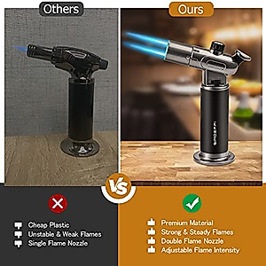 Cocktail Smoker Kit with Torch, Old Fashioned Smoker Kit for Bourbon Whiskey Drink, with 4 Different Flavor Wood Smoker Chips, Vodka/Gin/Tequila/Rum Liquor Gifts for Whiskey Lovers, Father(No Butane)