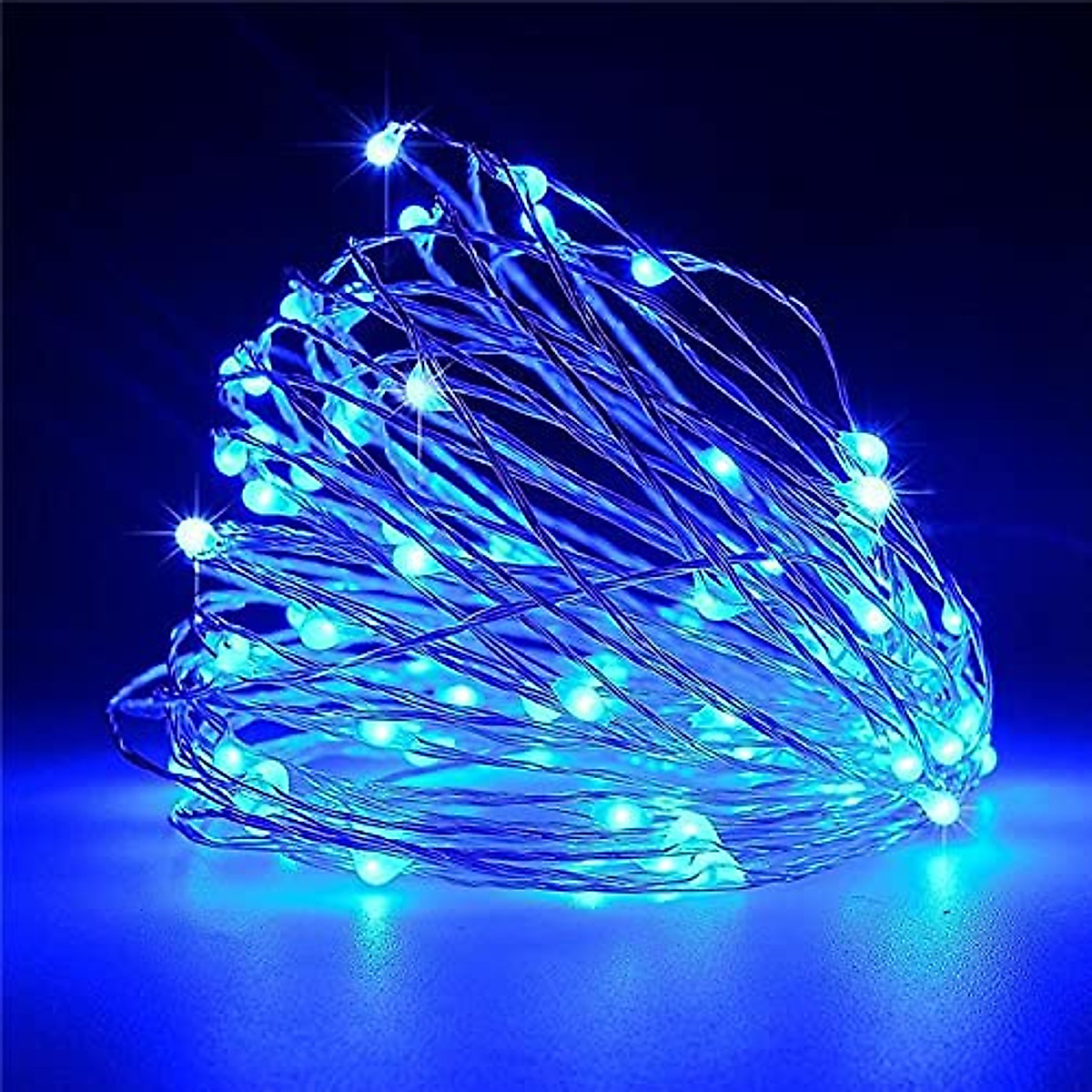 YIWOLIT Solar String Light Outdoor Waterproof, 2 Pack Each 33ft 100 LED 8 Modes Copper Wire Fairy Lights for Garden , Patio, Yard, Home, Wedding, Christmas, Halloween Decoration (Blue)