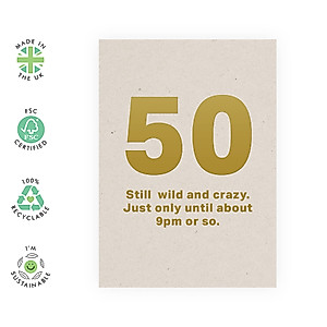 CENTRAL 23 50th Birthday Cards For Men Women - Funny Birthday Cards For Her Him - Age 50 Fifty Fiftieth - Comes With Fun Stickers - Made In The UK