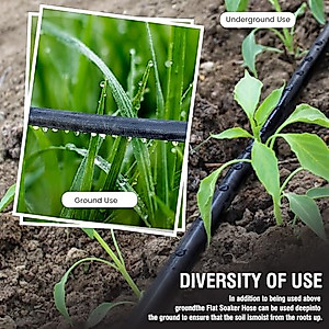 Soaker Hose - Flat Soaker Hose 100 FT for Garden Beds, Garden Soaker Hoses with Heavy Duty, Double Layer Sprinkler Soaker Hoses