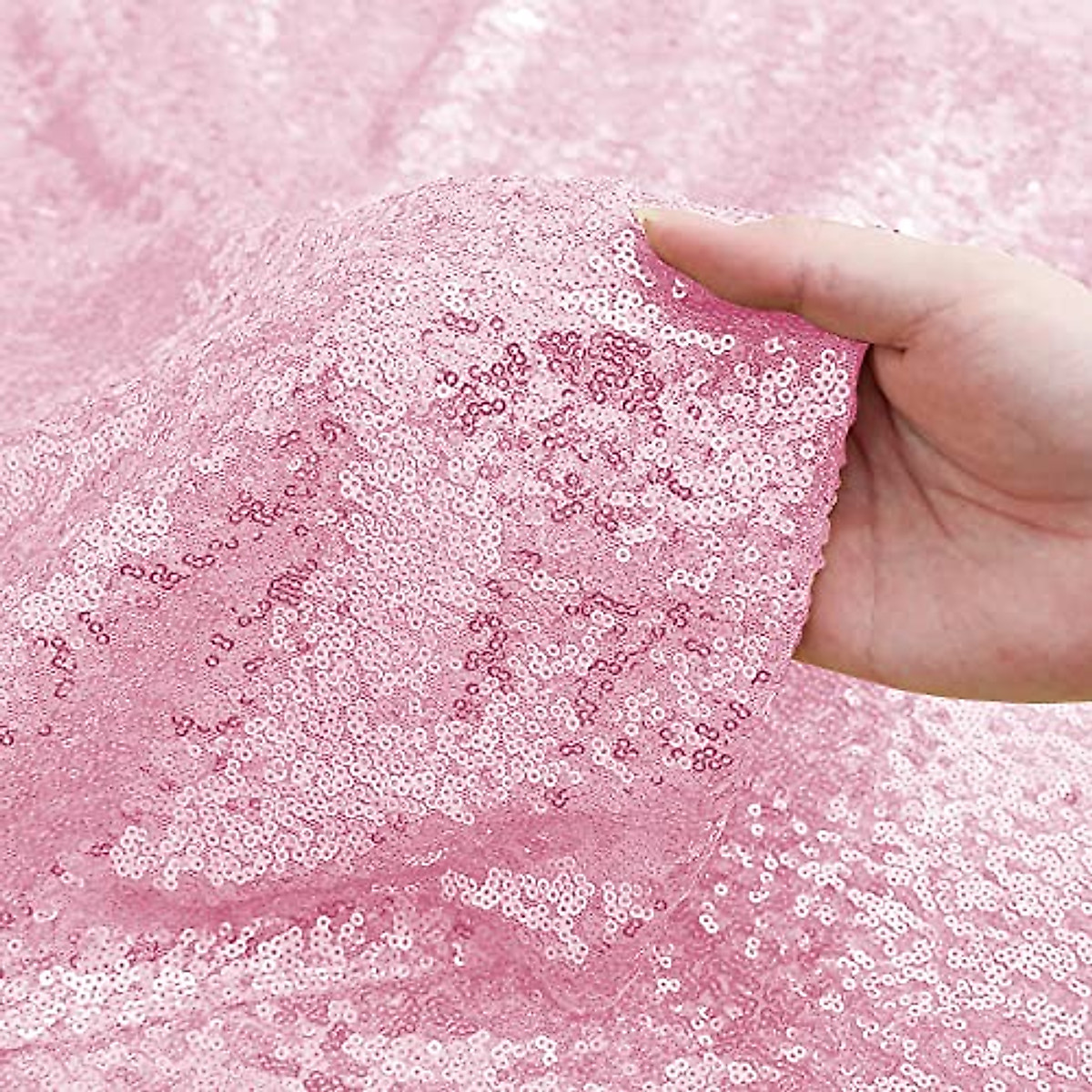 Sugargirl Pink Sequin Backdrop Curtain 2 Panels 2FTx8FT Glitter Pink Background Drapes Sparkle Photography Backdrop for Party Wedding Birthday Wall Decoration