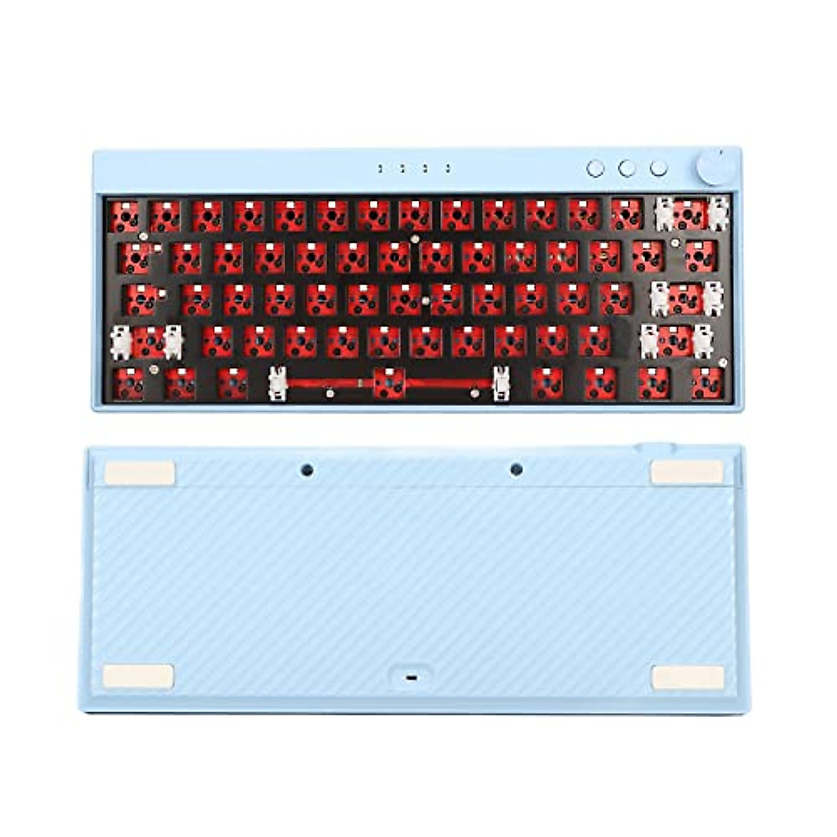 Yoidesu Mechanical Keyboard DIY Kit, 61 Keys Hot Swappable RGB Custom Mechanical Gaming Keyboard Kit, 3Pin/5Pin Switch, Wireless 2.4G/Bluetooth/Type C Wired Keyboard(Blue)