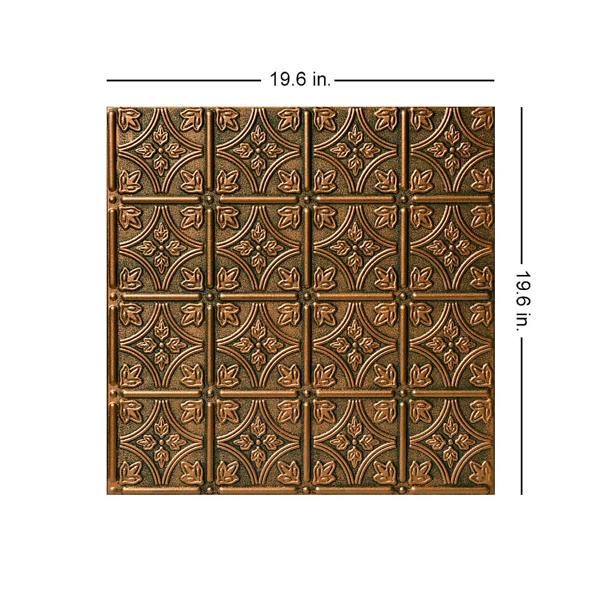 A la Maison Ceilings R125 Emma's Flowers Foam Glue-up Ceiling Tile (21.6 sq. ft./Case), Pack of 8, Antique Bronze