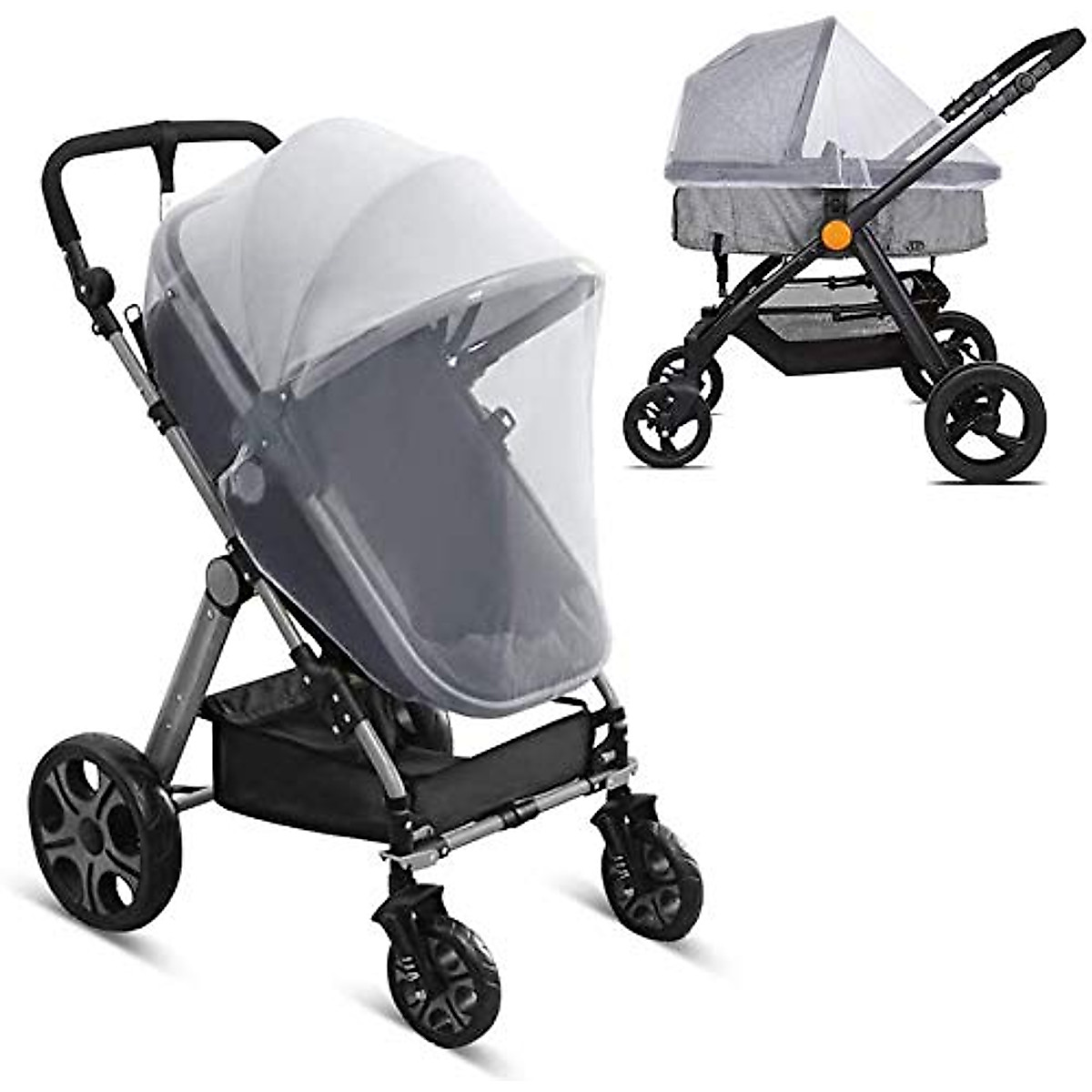 LEMESO Stroller Baby Net - Universal & Elastic & Breathable - for Infant Carriers Car Seats Cradles Cribs Bassinet Playpen Travel Outdoor