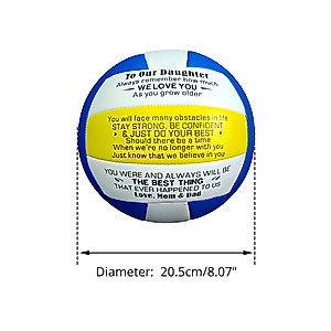 Uloveido to Our Daughter Volleyball Indoor Outdoor Ball Special Birthday Gifts for Daughter from Mom and Dad Y605 (Blue/White/Yellow)