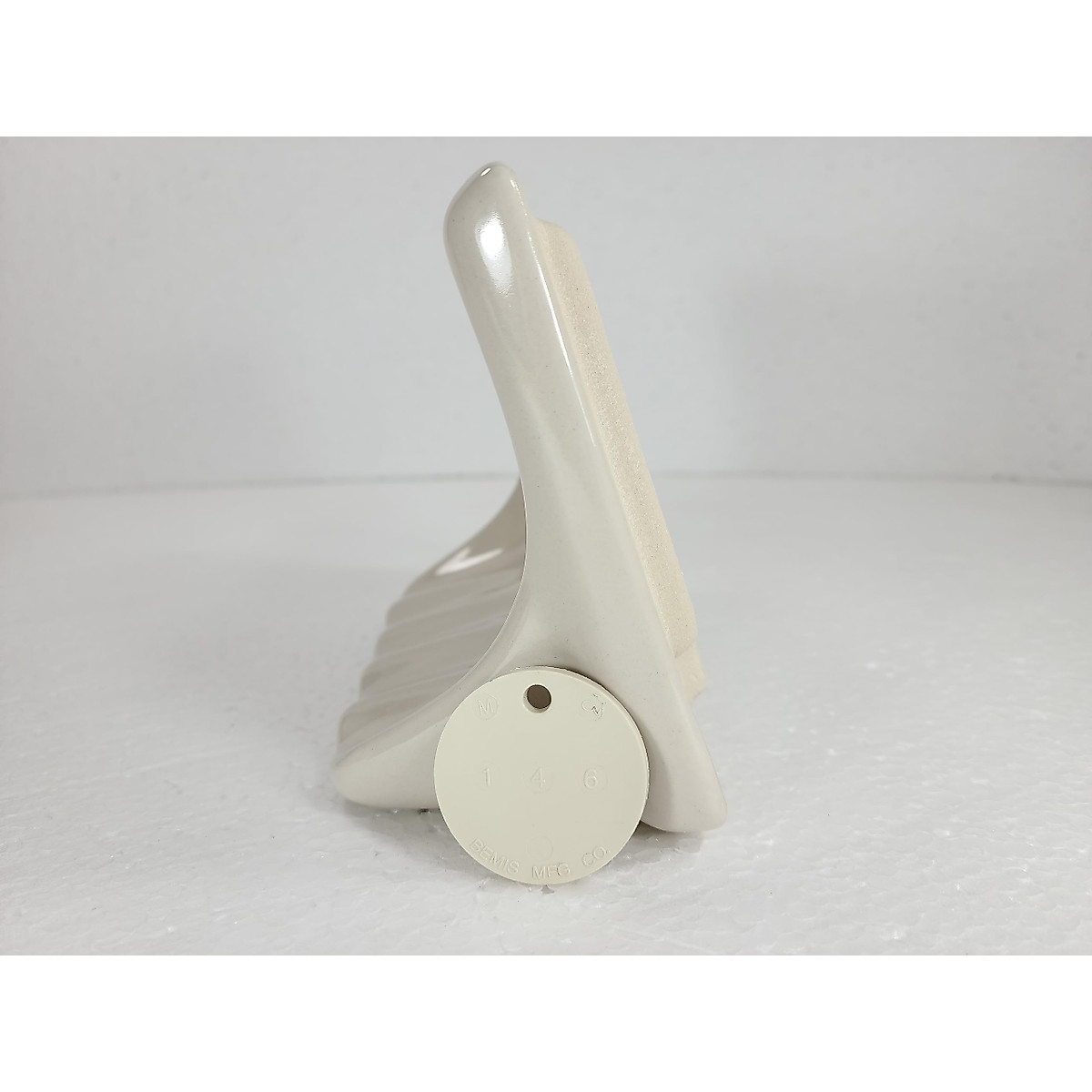 Beige Bone Almond Ceramic Soap Dish Shower Tray Tile in Installation Vintage Mid Century Modern Retro