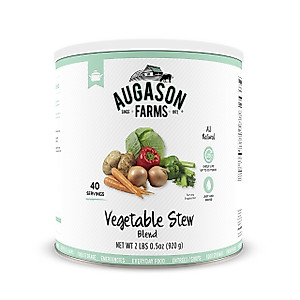 Augason Farms Vegetable Stew Blend 2 lbs 0.5 oz No. 10 Can & Butter Powder 2 lbs 4 oz No. 10 Can