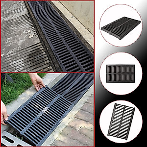 MYCORE Bathroom Sink & Bathtub Drain Strainers, Resin Plastic Strainers Sewer Cover Grates Grate Plate Grid Rainwater Well Garage Outdoor, 19.7''*11.8''*1.2''