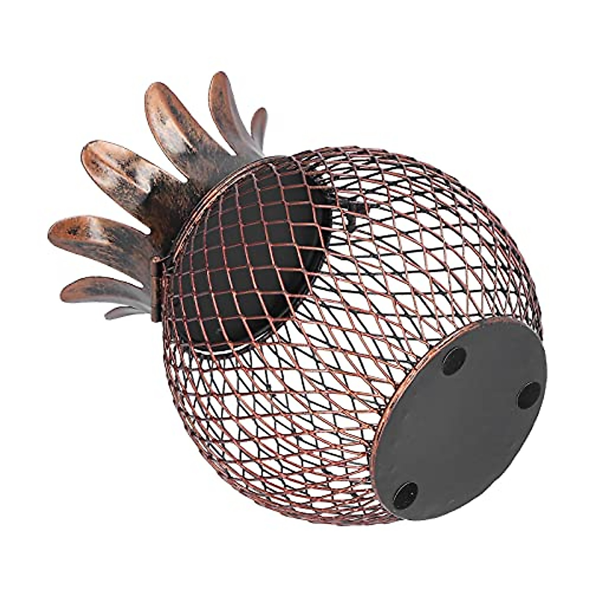 Ladieshow Wine Cork Container, Iron Pineapple Shaped Wine Bottle Cork Storage Box Ornament for Home Bar Decoration Holder Brown