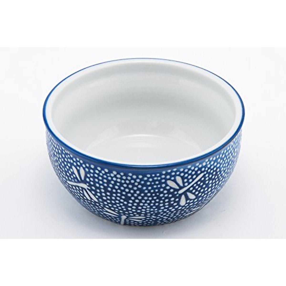 Microwave Ceramic Bowl With Lid Ideal For Food Prep Food Storage Meal Planning (Blue Dragonfly 5")