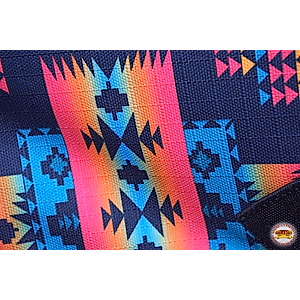 Black Aztec 84 in HILASON 600D Winter Waterproof Poly Horse Blanket Belly Wrap | Horse Blanket | Horse