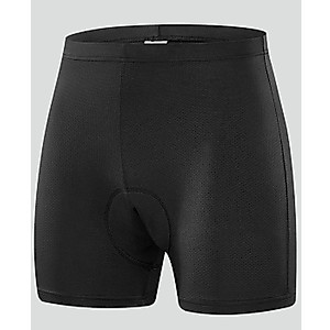 qualidyne Men's Cycling Underwear Shorts 4D Padded Bike Bicycle Undershorts MTB Liner Biking Underpants Black