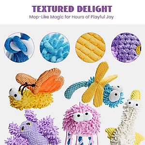 Nocciola Small Medium Dog Toys, Chenille Soft Squeaky Puppy Toys, Durable Plush Stuffed Crinkle Pet Teething Chew Toys for Medium, Small Puppy Dogs, Cute Accessories Girl Toys, 5 Packs