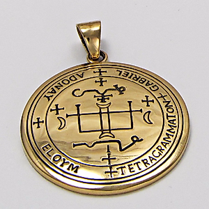 Moonlight Mysteries Bronze Sigil of Archangel Gabriel Talisman Necklace