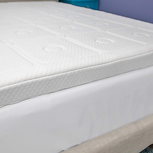 SensorPEDIC Luxury Extraordinaire 3-Inch Quilted Memory Foam Mattress Topper, Twin Size, White