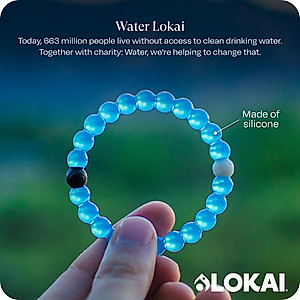 Lokai Silicone Beaded Bracelet for Clean Water Cause Charity - Medium, 6.5 Inch Circumference - Jewelry Fashion Bracelet Slides-On for Comfortable Fit for Men, Women & Kids