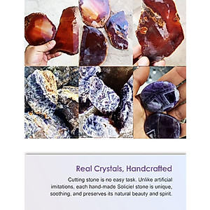 SOLICIEL Amethyst Crystal Pocket Hug, Get Well Gifts for Best Friends Thinking of You Long Distance Gifts Just Because Gift for Women Men Christmas Stocking Stuffers