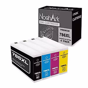 NoahArk 4 Packs 786XL Remanufactured Ink Cartridge Replacement for Epson 786 T786XL High Yeild for Workforce Pro WF-4630 WF-4640 WF-5110 WF-5190 WF-5620 WF-5690 Printer (Black, Cyan, Magenta, Yellow)