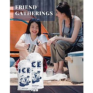 50 Pack Ice Bags 5 lb, Heavy-Duty Ice Bags with Drawstring(2 Mils Thickness)