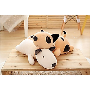 Vintoys Bull Terrier Dog Big Hugging Pillow Soft Plush Toy Stuffed Animals White 21"