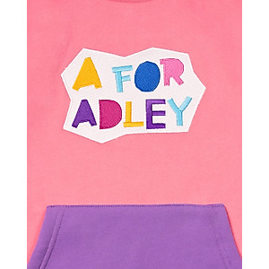 A FOR ADLEY Merch Super Soft Matching Color Block Fleece Set With Embroidered Logo on Top and Bottom (as1, alpha, s, regular)