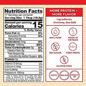 Red Boat Fish Sauce, Phamily Reserve | Premium 50°N fish sauce sustainably made with just two ingredients in Vietnam | Higher Protein For Exceptional Flavor | Gluten and sugar free, no preservatives | 8.45 fl oz.