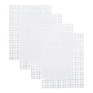 Caydo 4 Pieces 7 Count Plastic Mesh Canvas Sheets for Embroidery, Acrylic Yarn Crafting, Knit Crochet Projects and Make Aquarium Dividers (10.5 X 13.5 Inch)