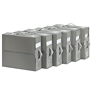DIMJ Bed Sheet Organizers and Storage 6 Pack - Foldable Sheet Organizer for Linen Closet, Bedding Storage Box for organization, Sheets Set Folder Keeper with Window(King & Queen Size), Grey