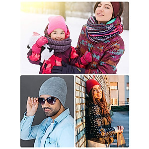 Zhanmai 12 Pieces Knit Hat Beanie Hats Warm Cozy Knitted Cuffed Skull Cap for Adults Kids (Multicolor)