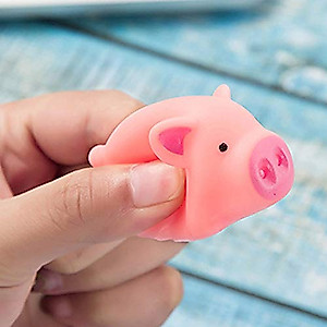 HAKACC 20 PCS mini Rubber Pig Baby Bath Toys Pink Rubber Screaming Sound Piggie Party Favors for Kids