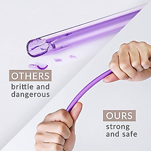 Cupture Skinny Acrylic Tumbler Cups with Straws - 18 oz, 8 Pack (Assorted Colors)