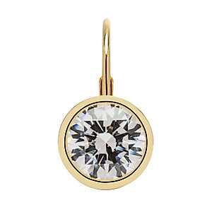 Everyday Elegance 14K Solid Yellow Gold Earrings Round Cut Bezel Set Cubic Zirconia Leverback Drop Dangle Setting 2.0 CTW With Gift Box