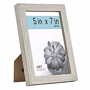 MCS Gallery Essential Picture Frames, Photo Gallery Wall Frame Set with 4 x 6 Inch, 5 x 7 Inch, and 8 x 10 Inch Frames, Gray Woodgrain, 10 Piece