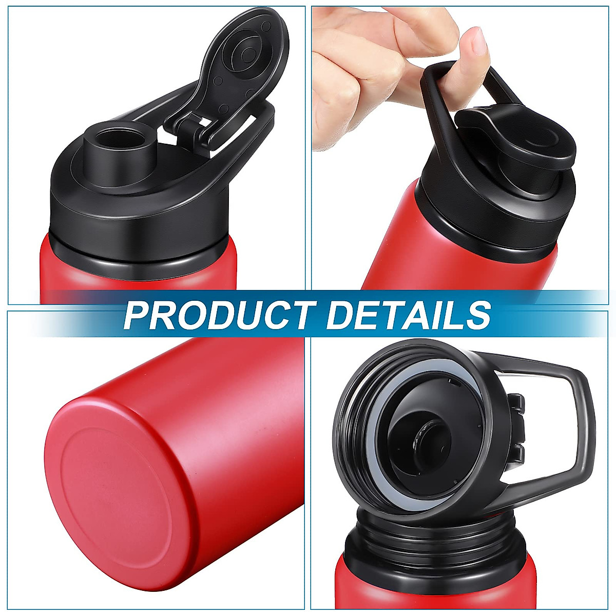 CHENGU 12 Pieces 20 oz Aluminum Water Bottles Set Metal Sports Bike Water Bottle Reusable Travel Bottles with Lid for Gym Sports Camping Hiking Fishing