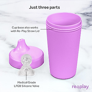 Re-Play Made in USA 10 Oz. Sippy Cups for Toddlers, Pack of 4 - Reusable Spill Proof Cups for Kids, Dishwasher/Microwave Safe - Hard Spout Sippy Cups for Toddlers 3.13" x 6.25", Princess