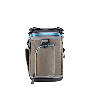 Grizzly Drifter 12+ | 12 qt Flip-top Soft Cooler Bag | Ice Chest for Beach Boat Camping Car Fishing Golf Hiking Hunting Lunch Picnic | Lightweight Portable Insulated Waterproof | Moss/Gray/Cyan