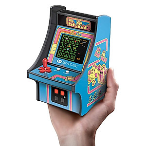 My Arcade Micro Player Mini Arcade: Ms. Pac-Man Video Game, Fully Playable, 6.75 Inch Collectible, Color Display, Speaker, Volume Buttons, Headphone Jack - Electronic Games