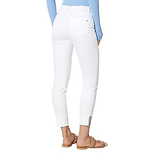 Tommy Hilfiger Women's CFF ANKL PNT W/LGO, Bright White, 12