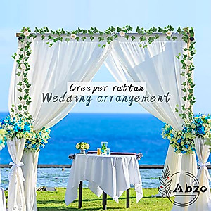 Abzo 57 Pcs Fake Ivy Leaves Artificial Ivy Wreath Green Leaf Plants for Wall Hanging Plants Greenery Background Furniture Bedroom Wedding Decor DIY Jungle Themed Party Decor