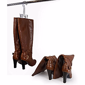 Boottique Boot Organizer: The Boot Rack - Fits in Most Closets- Hangs, Holds, Shapes, & Protects every size and style of Boots (The Boot Rack with 6 Original Silver Hangers)