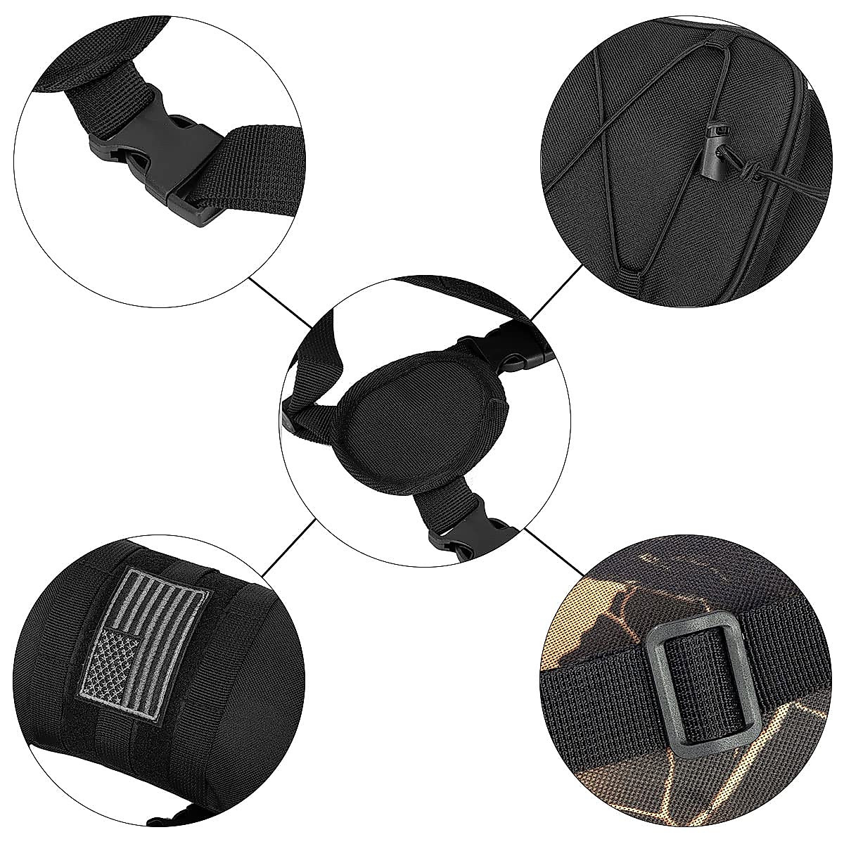 RZAHUAHU Archery Quiver for Arrows Multi-Function Back with Molle System Tactical Arrow Holder Archery Bag Accessories and Pockets for Hunting Shooting Target Practice