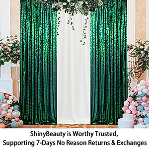 Iridescent Green Sequin Curtains 2 Panels 4x10ft Sequin Fabric Backdrop Multicolor Fabric Liner Christmas Backdrop for Happy Birthday Backdrop Background 10FT Backdrop Green Photography Background